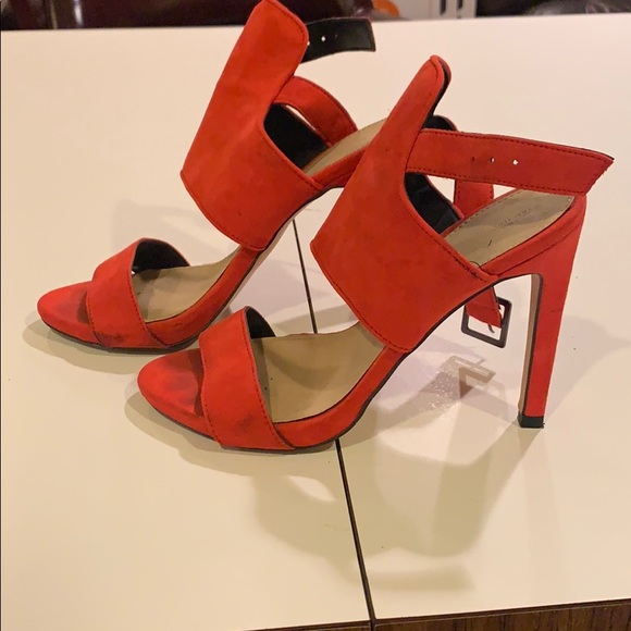 Zara | Shoes | Zara Red Heel Sandal 38 | Poshmark